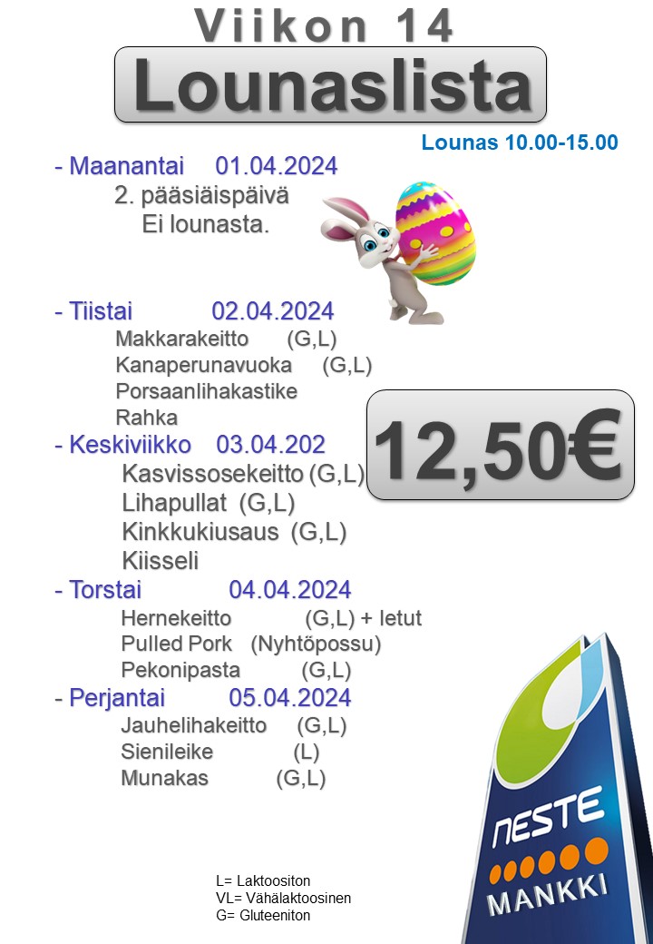 Lounaslista | NESTE Mankki